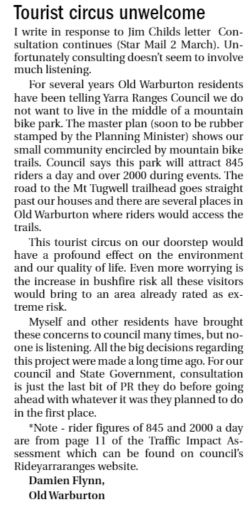 Tourist Circus Unwelcome, Letters, Mountain Views Star Mail, 9 March ...